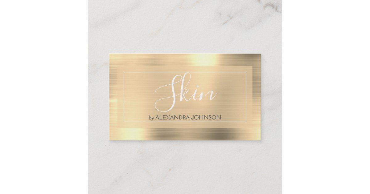 Modern Gold Foil Skin Care Business Card | Zazzle