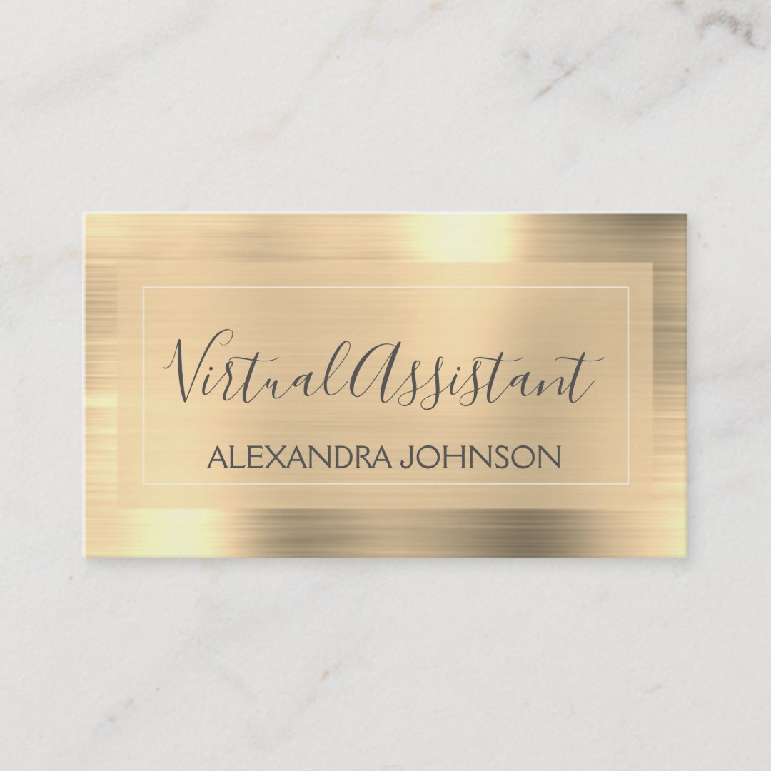 Modern Gold Foil Virtual Assistant Business Card | Zazzle
