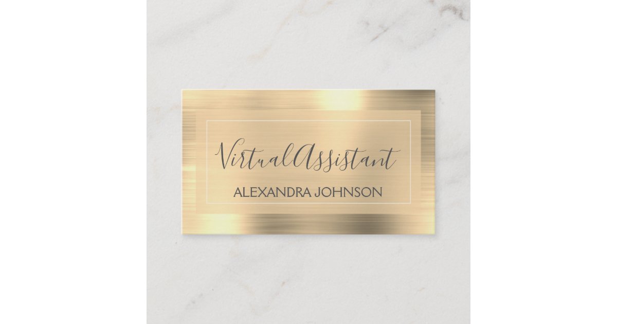 Modern Gold Foil Virtual Assistant Business Card | Zazzle