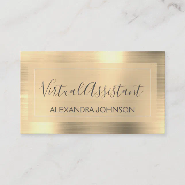 Modern Gold Foil Virtual Assistant Business Card | Zazzle