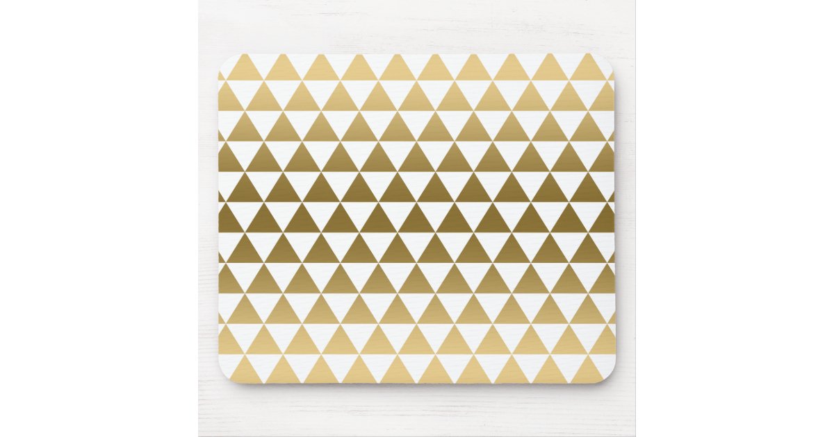 Modern Gold Geometric Triangles Pattern Mouse Pad | Zazzle