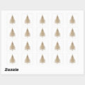 Modern Gold Glitter Christmas Tree Square Sticker | Zazzle