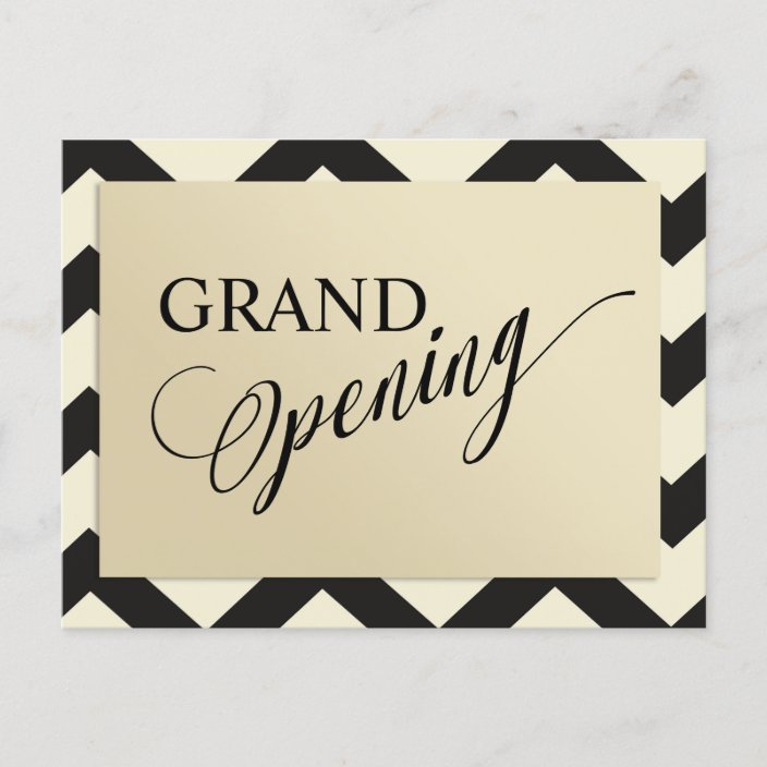 Modern Gold Glitter Grand Opening Invitation Postcard | Zazzle.com