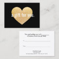 Modern Gold Glitter Heart Gift Certificate | Zazzle
