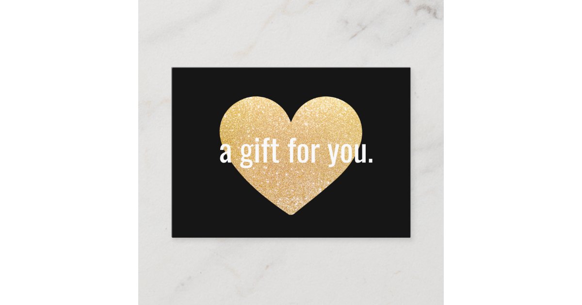 Modern Gold Glitter Heart Gift Certificate | Zazzle