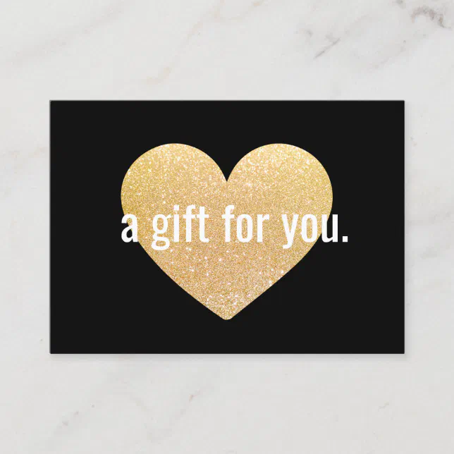 Modern Gold Glitter Heart Gift Certificate | Zazzle