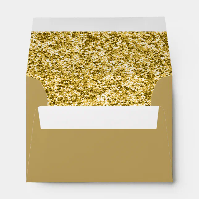 Modern Gold & Glitter Party Envelope | Zazzle