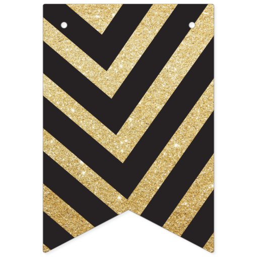 Modern Gold Glitter Photo & Happy Birthday Banner | Zazzle