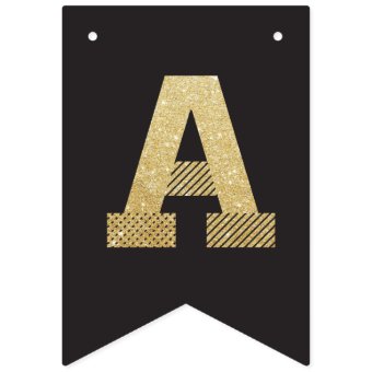 Modern Gold Glitter Photo & Happy Birthday Banner | Zazzle