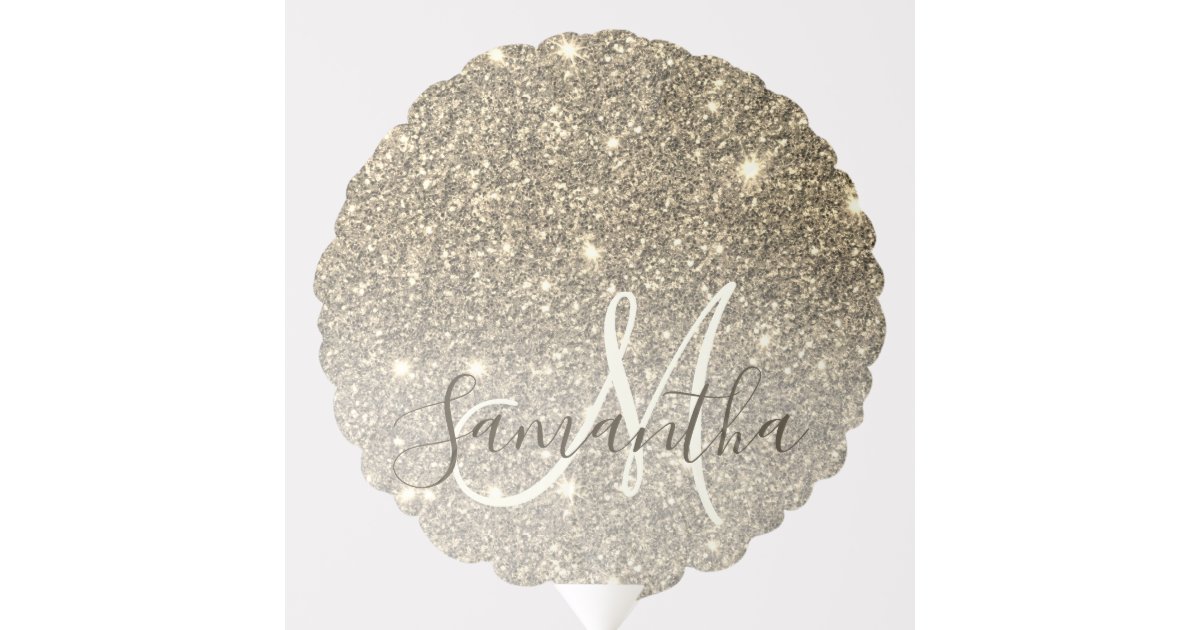 Modern Gold Glitter Sparkles Personalized Name Balloon Zazzle