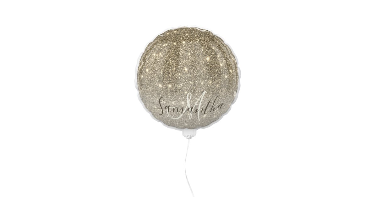 Modern Gold Glitter Sparkles Personalized Name Balloon Zazzle