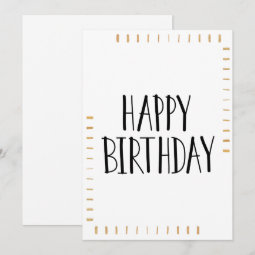 Modern Gold Happy Birthday Card | Zazzle