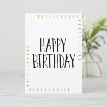 Modern Gold Happy Birthday Card | Zazzle