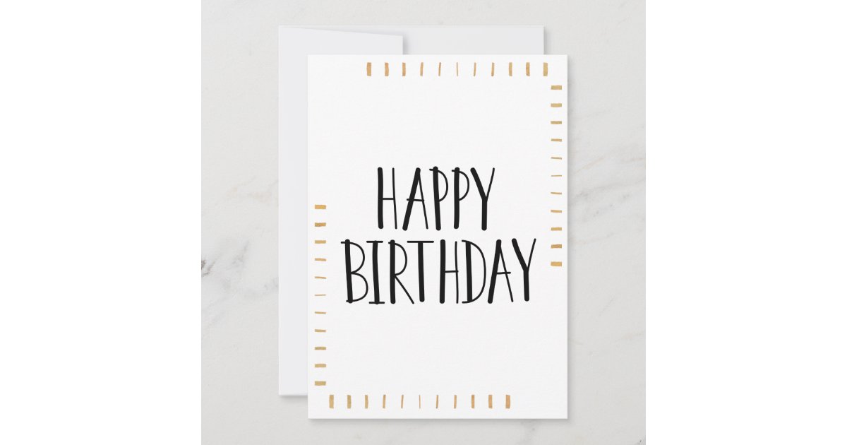 Modern Gold Happy Birthday Card | Zazzle