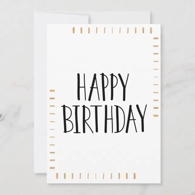 Modern Gold Happy Birthday Card | Zazzle