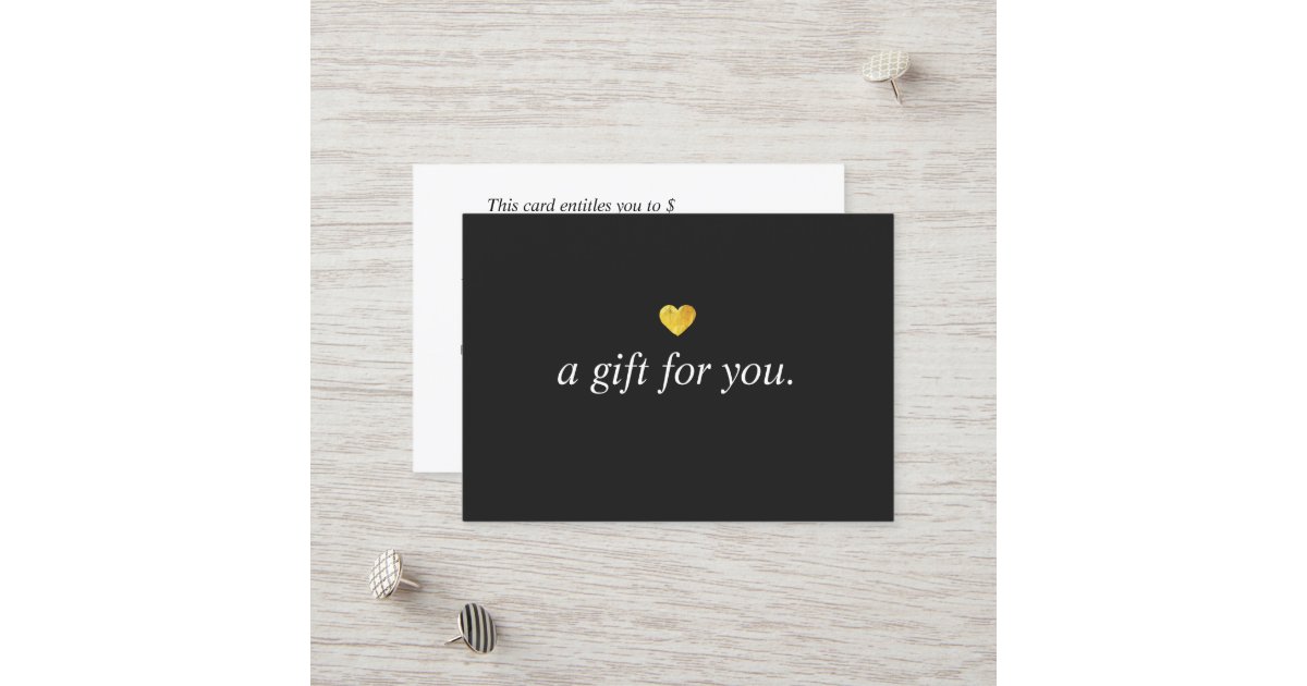 Modern Gold Heart Customer Gift Certificate | Zazzle