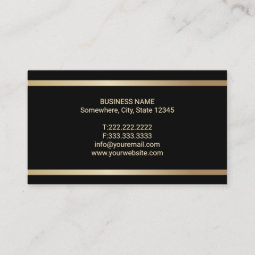 Modern Gold House Logo Real Estate Realtor Black Business Card | Zazzle