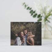 Modern Gold Joyful Calligraphy Script Photo Postcard | Zazzle