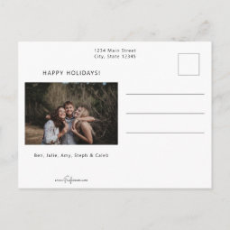 Modern Gold Joyful Calligraphy Script Photo Postcard | Zazzle