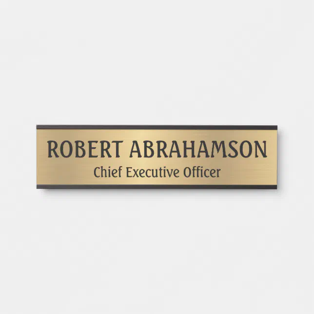 Modern Gold Look Professional Door Sign Long Name | Zazzle