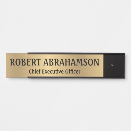 Modern Gold Look Professional Door Sign Long Name | Zazzle