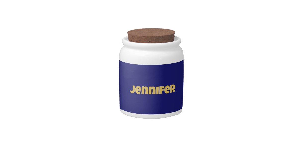 Modern Gold Midnight Blue Color Plain Unique Candy Jar | Zazzle
