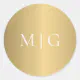 Modern Gold Monogram Classic Round Sticker | Zazzle