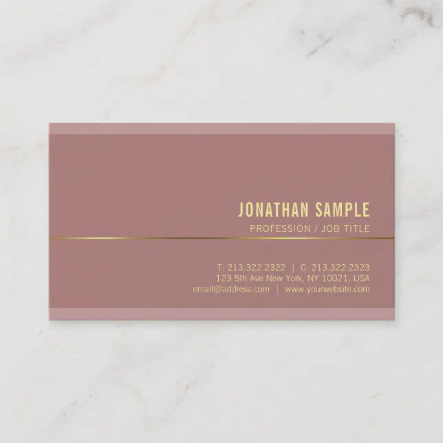 Modern Gold Name Text Elegant Template Luxurious Business Card | Zazzle