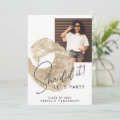 Modern Gold Paint Photo Graduation Invitation | Zazzle