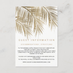 Modern gold palm tree insert details wedding | Zazzle