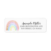 Modern Gold Pink Rainbow Return Address Label | Zazzle