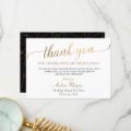 Modern Gold Script Black & White Graduation Thank You Card | Zazzle