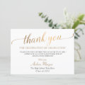 Modern Gold Script Black & White Graduation Thank You Card | Zazzle