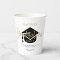 Modern Gold Script Graduation Party Welcome Sign Paper Cups | Zazzle