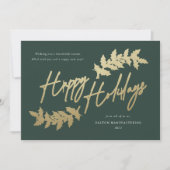 Modern Gold Script Happy Holidays Business Holiday Card | Zazzle