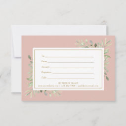 Modern Gold Script Spring Leaves Gift Certificate | Zazzle
