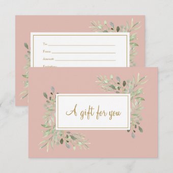 Modern Gold Script Spring Leaves Gift Certificate | Zazzle