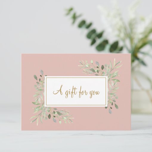 Modern Gold Script Spring Leaves Gift Certificate | Zazzle