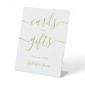 Modern Gold Signature Script Cards And Gifts Pedestal Sign | Zazzle