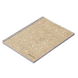 Modern Gold Sparkle Glitter with Name Notebook | Zazzle