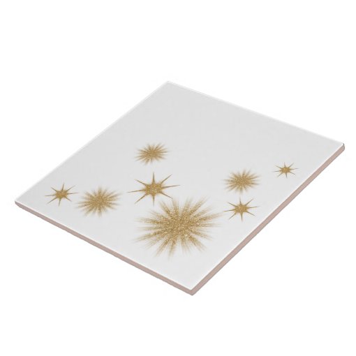 Modern Gold Starburst Ceramic Tile | Zazzle