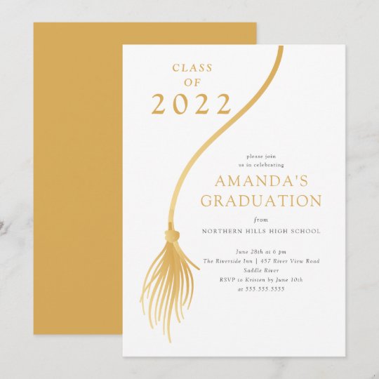 Modern Gold Tassel Graduation Party Invitation | Zazzle.com