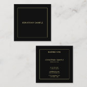 Modern Gold Text Elegant Black Professional Square Business Card | Zazzle
