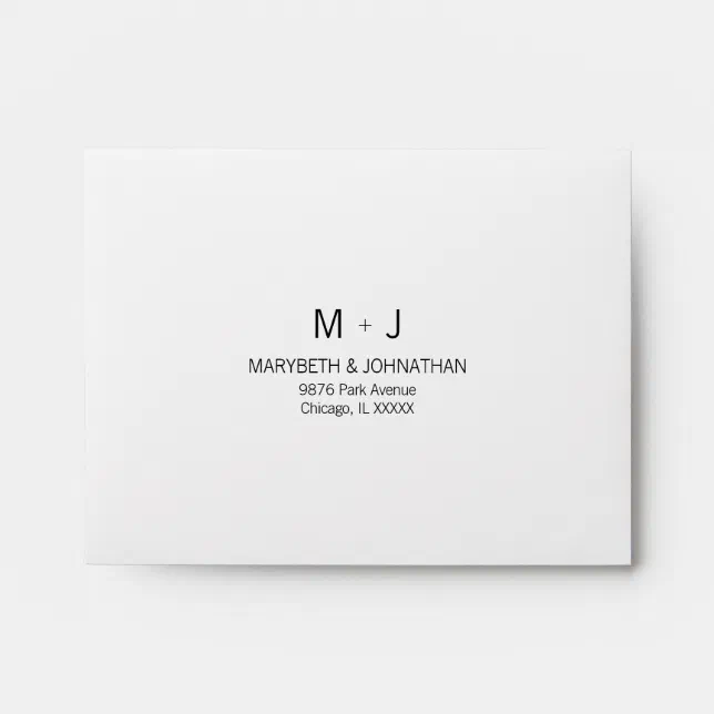 Modern Gold Wedding A2 RSVP Envelope | Zazzle