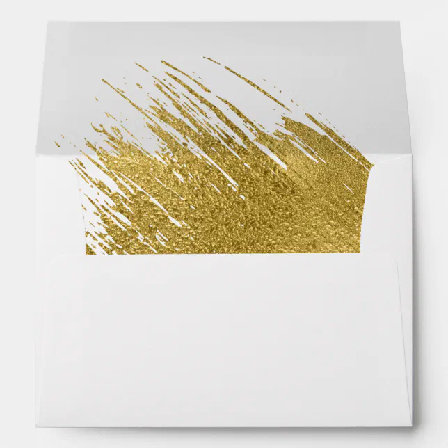 Modern Gold Wedding Invitation Envelope | Zazzle