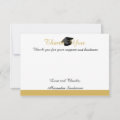 Modern Gold White and Black Graduation Class of , Thank You Card | Zazzle