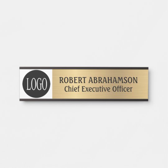 Modern Gold Your Logo Office Door Signs Sign | Zazzle.com