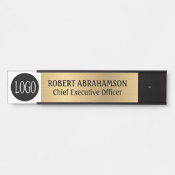 Modern Gold Your Logo Office Door Signs Sign | Zazzle