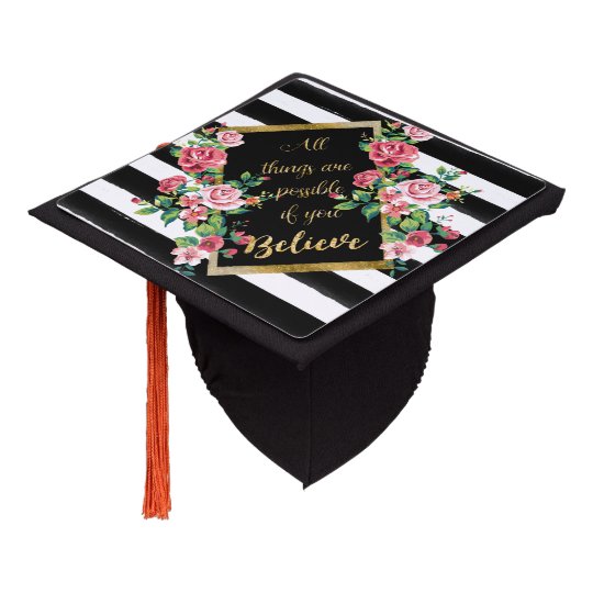 Modern golden inspirational quote graduation cap topper | Zazzle.com