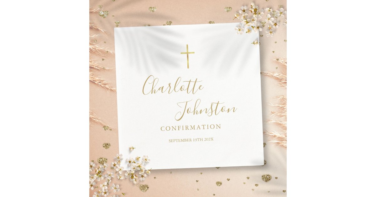 Modern Golden Signature Script Confirmation Napkins | Zazzle